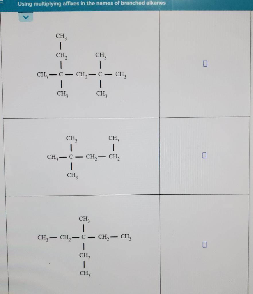 Solved Using multiplying affixes in the names of branched | Chegg.com