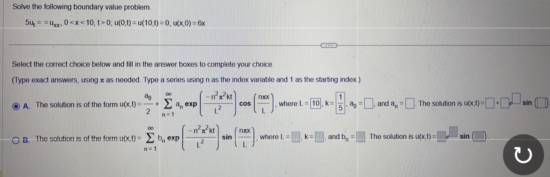 Solved Solve the following boundary value problem. | Chegg.com