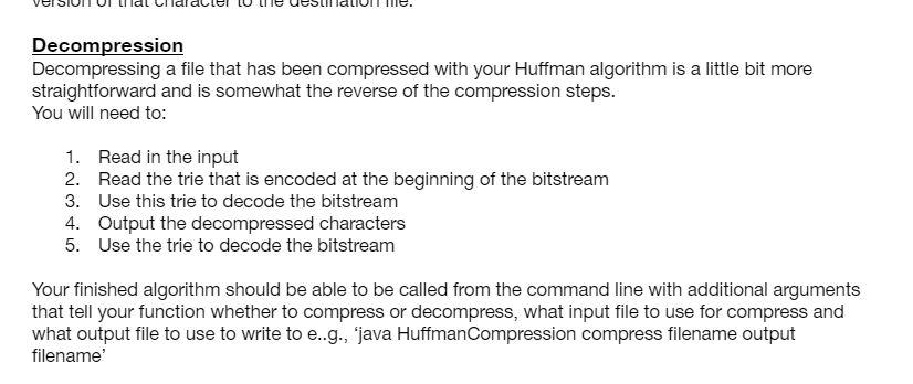 Create a class called HuffmanAlgorithm which can read | Chegg.com