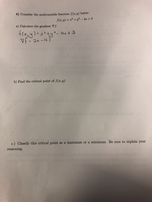 Solved 6) Consider the multivariable function f(x, v) below: | Chegg.com