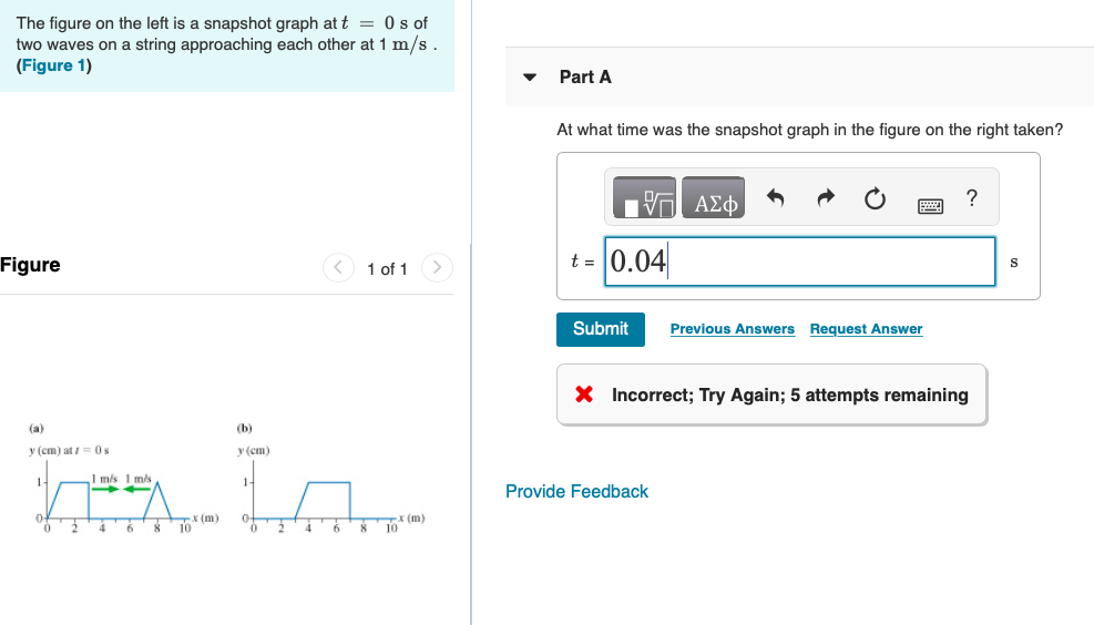 Solved The figure on the left is a snapshot graph at t = 0s | Chegg.com