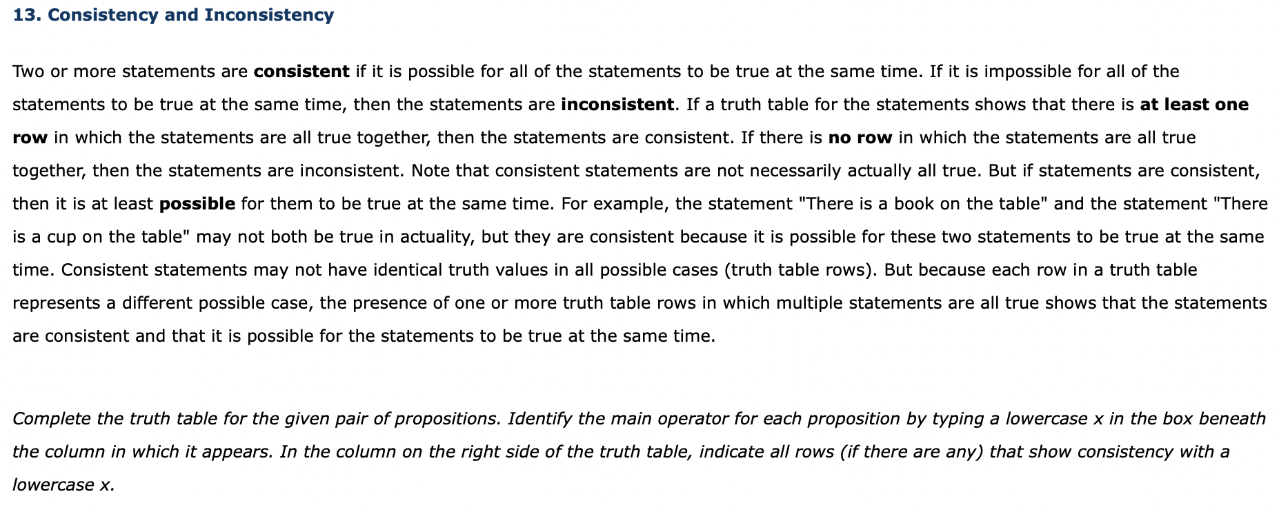 Two or more statements are consistent if it is | Chegg.com