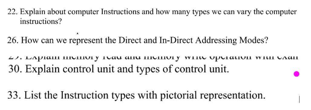 Solved 22. Explain about computer Instructions and how many | Chegg.com