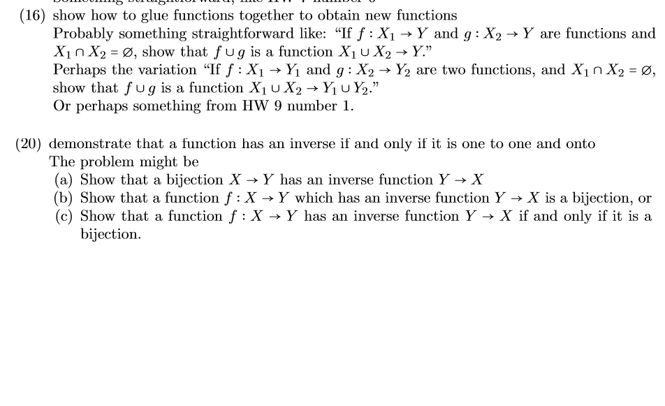 Solved (16) show how to glue functions together to obtain | Chegg.com