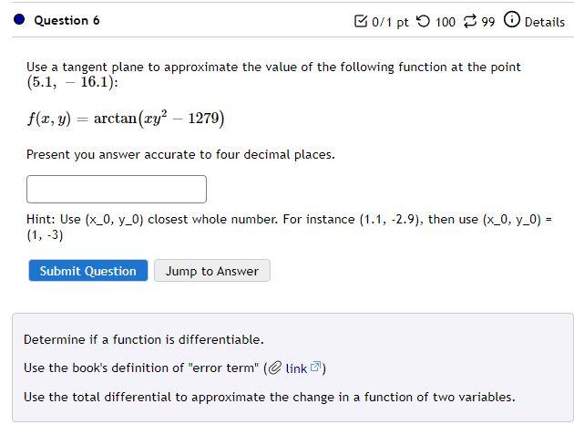 Solved Use a tangent plane to approximate the value of the | Chegg.com