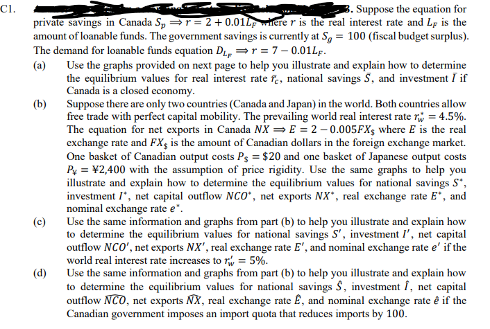 ci. Suppose the equation for private savings in | Chegg.com