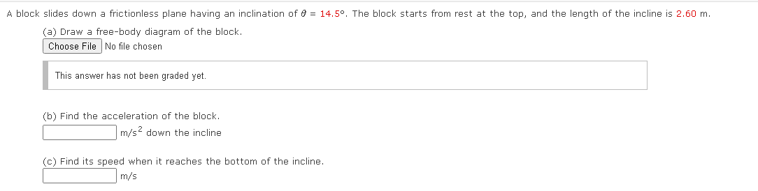 Solved A block slides down a frictionless plane having an | Chegg.com