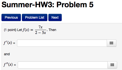 Solved Summer-HW3: Problem 5 Previous Problem List Next (1 | Chegg.com