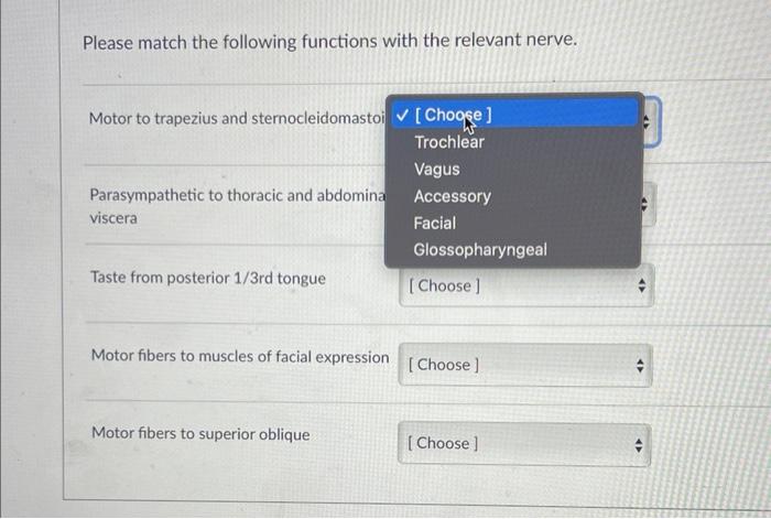 Solved Please match the following functions with the | Chegg.com
