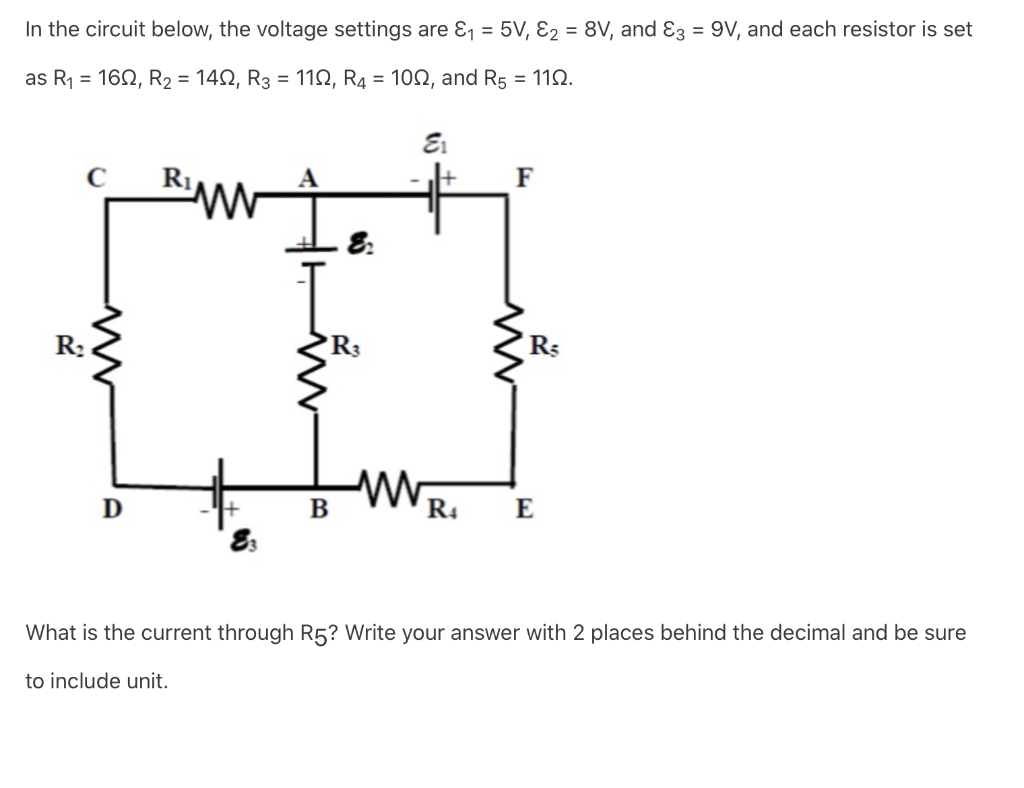 Solved In the circuit below, the voltage settings are &1 = | Chegg.com