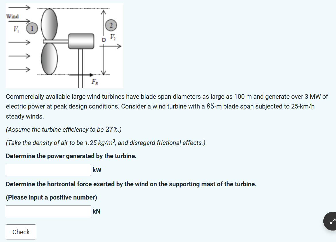 Solved Commercially available large wind turbines have blade | Chegg.com