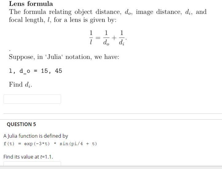 Solved Lens formula The formula relating object distance, | Chegg.com