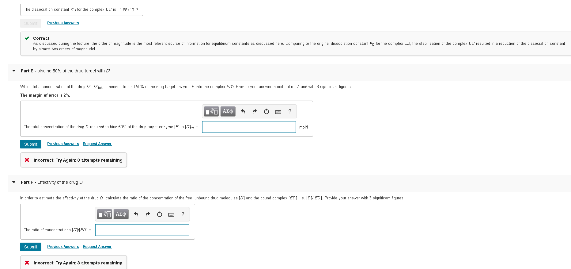 Solved Learning Goal: Learn how changes in binding free | Chegg.com