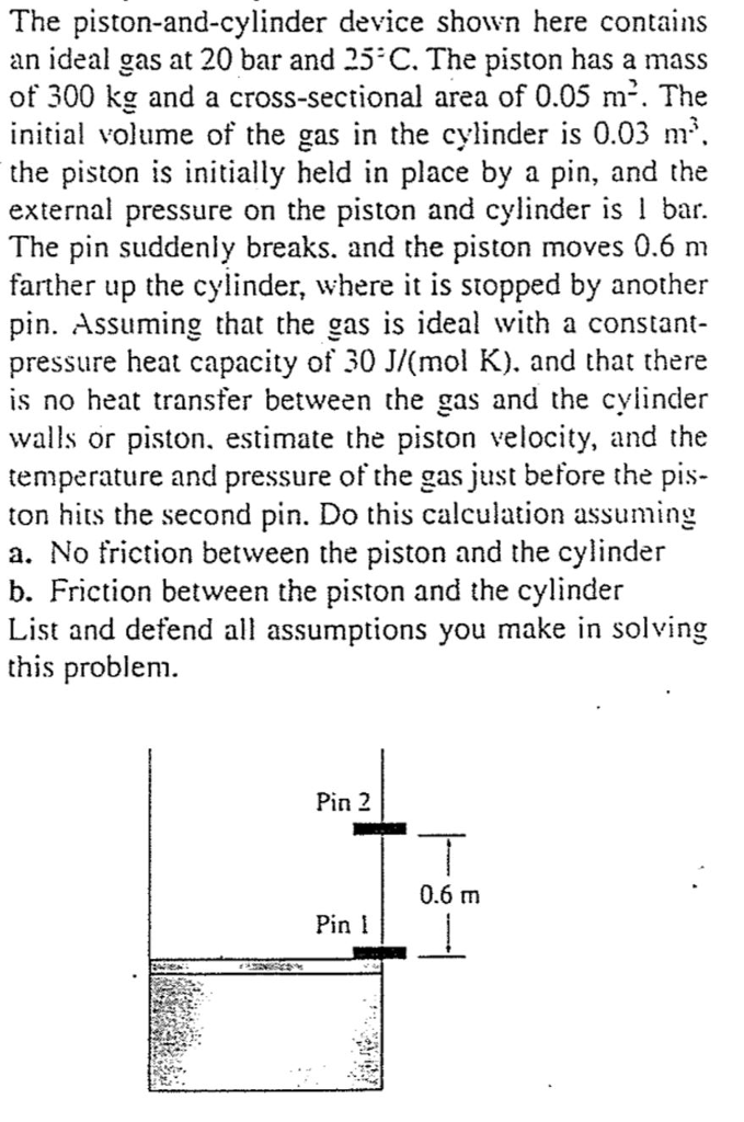 Solved The piston-and-cylinder device shown here contains an | Chegg.com