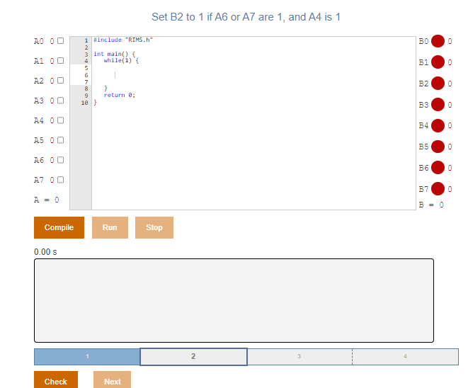 Solved Set B2 to 1 if A6 or A7 are 1 , and A4 is 1 | Chegg.com