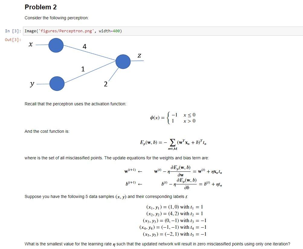Solved Consider the following perceptron: Image | Chegg.com