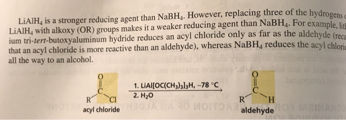Solved For the reduction of acyl chloride to aldehyde using | Chegg.com