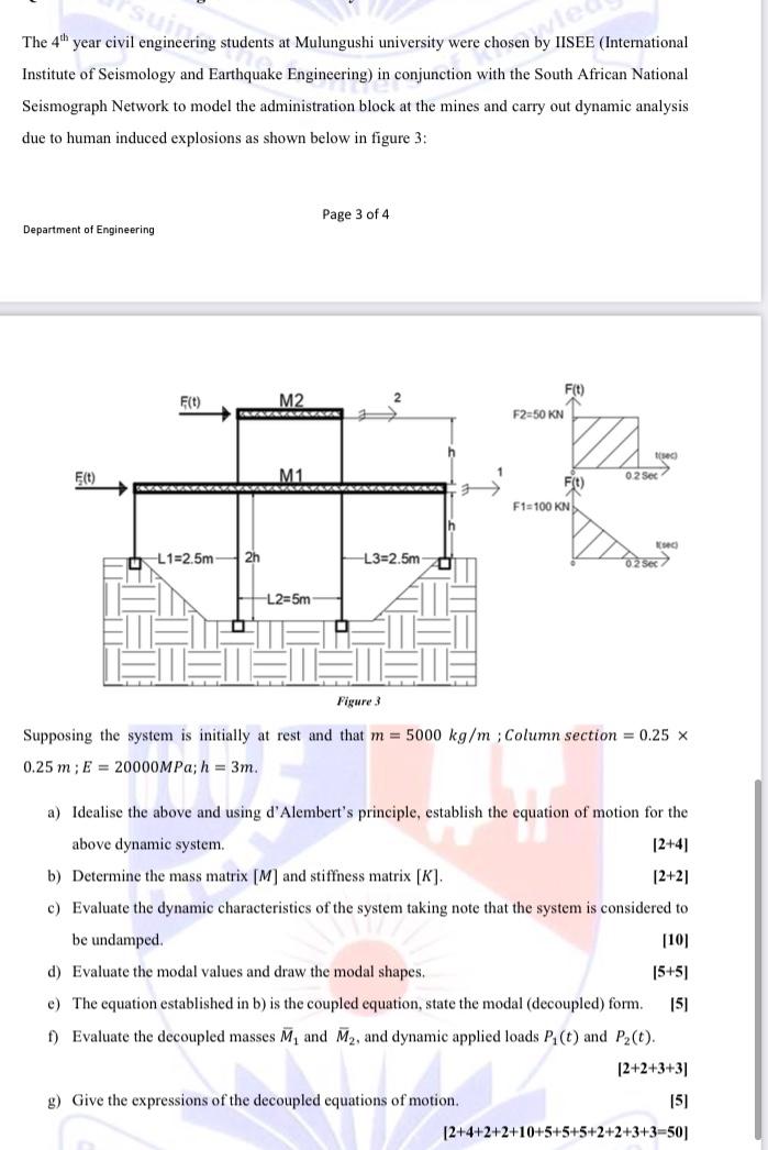 The 4th year civil engineering students at | Chegg.com
