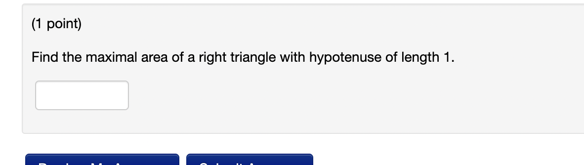 Solved Find the maximal area of a right triangle with | Chegg.com