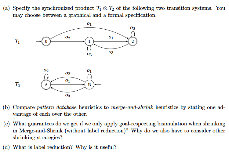 Solved (a) ﻿Specify the synchronized product | Chegg.com