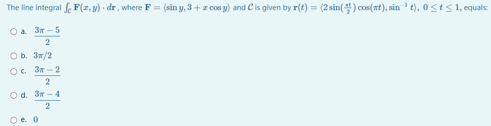 Solved The line integral ∫CF(x,y)⋅dr, where F= siny,3+xcosy | Chegg.com