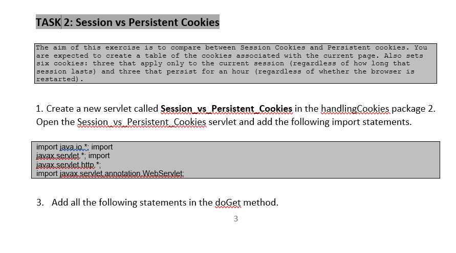 TASK 2: Session vs Persistent Cookies The aim of this | Chegg.com TASK 2: Session vs Persistent Cookies The aim of this | Chegg.com