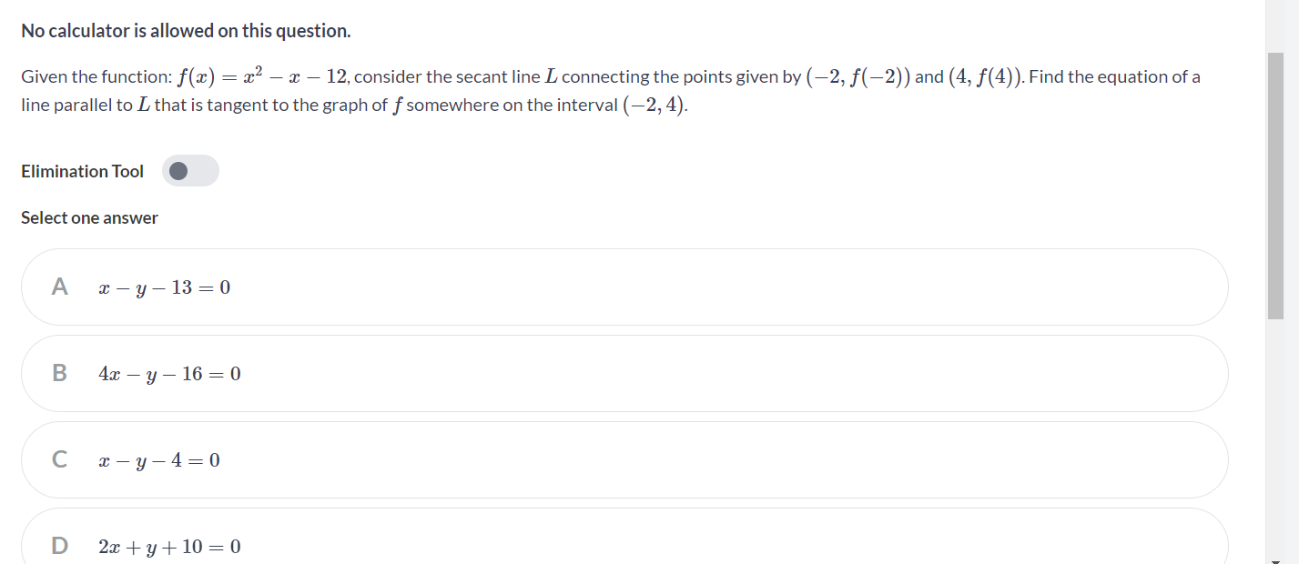 Solved No calculator is allowed on this question. Given the | Chegg.com