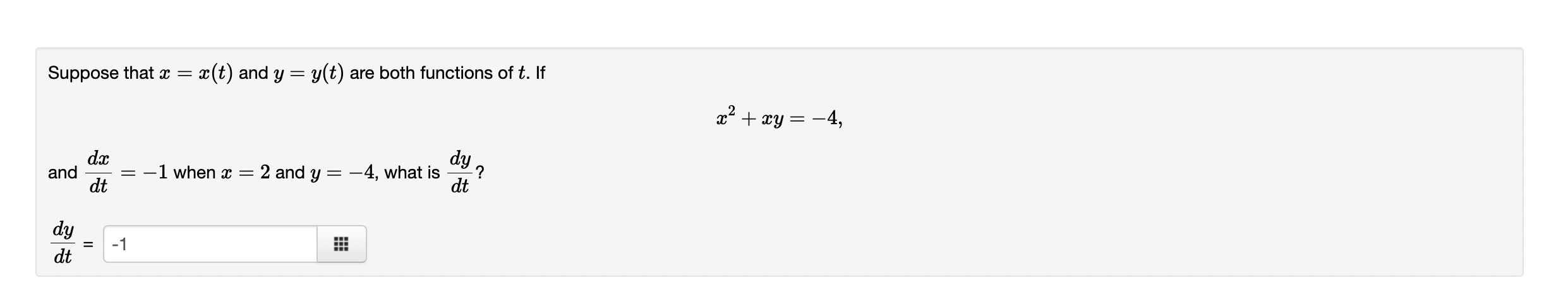 Solved Suppose that x = x(t) and y = y(t) are both functions | Chegg.com
