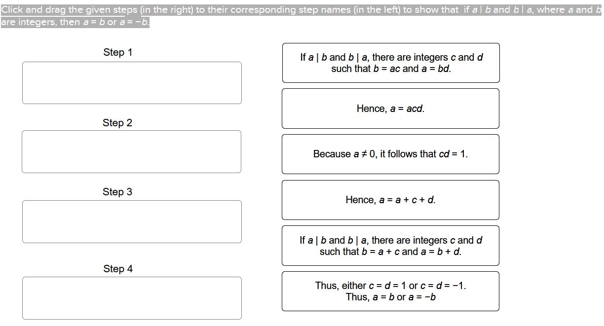 Solved Click and drag the given steps (in the right) to | Chegg.com