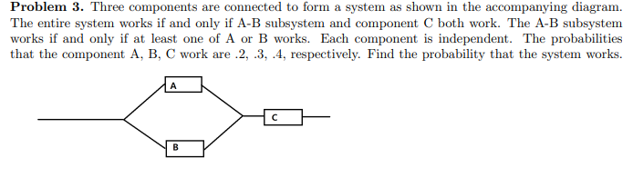 Solved Problem 3. Three components are connected to form a | Chegg.com