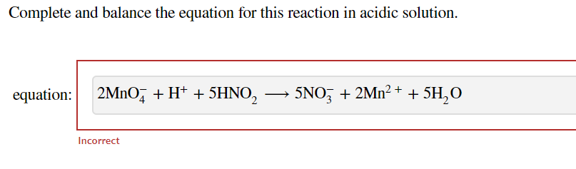Solved Complete and balance the equation for this reaction | Chegg.com