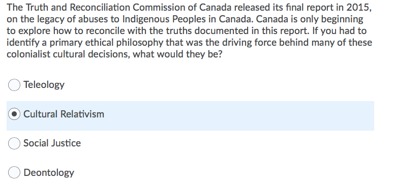 Solved The Truth and Reconciliation Commission of Canada | Chegg.com