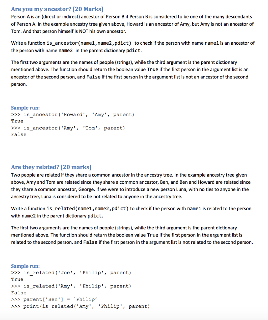 Solved Part 3: Ancestry trees All of us may come from | Chegg.com