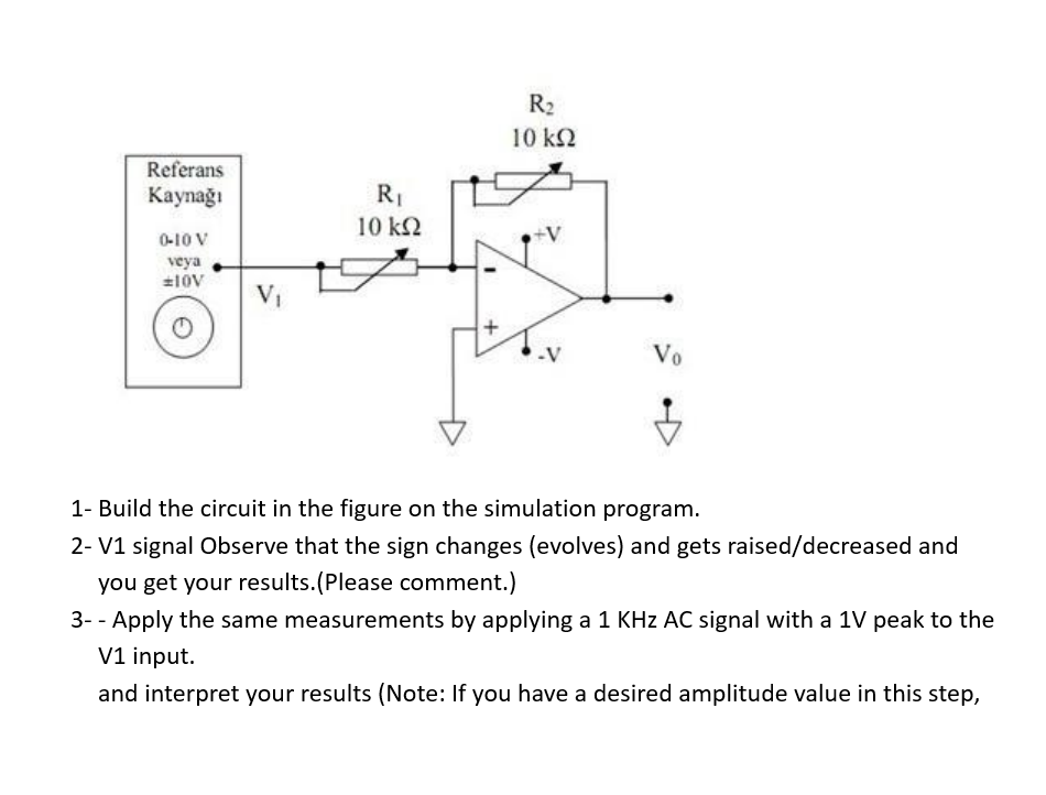 Solved 1- Build the circuit in the figure on the simulation | Chegg.com