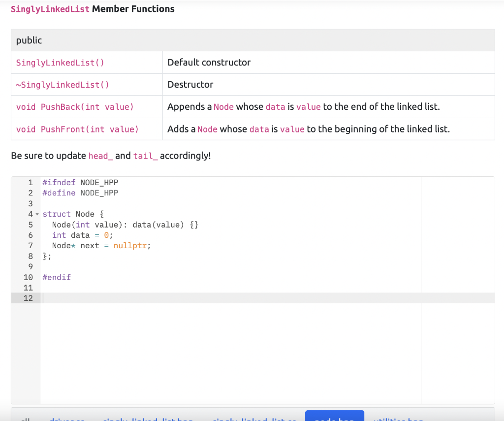 Solved Singlylinkedlist Member Functions Be Sure To Update 