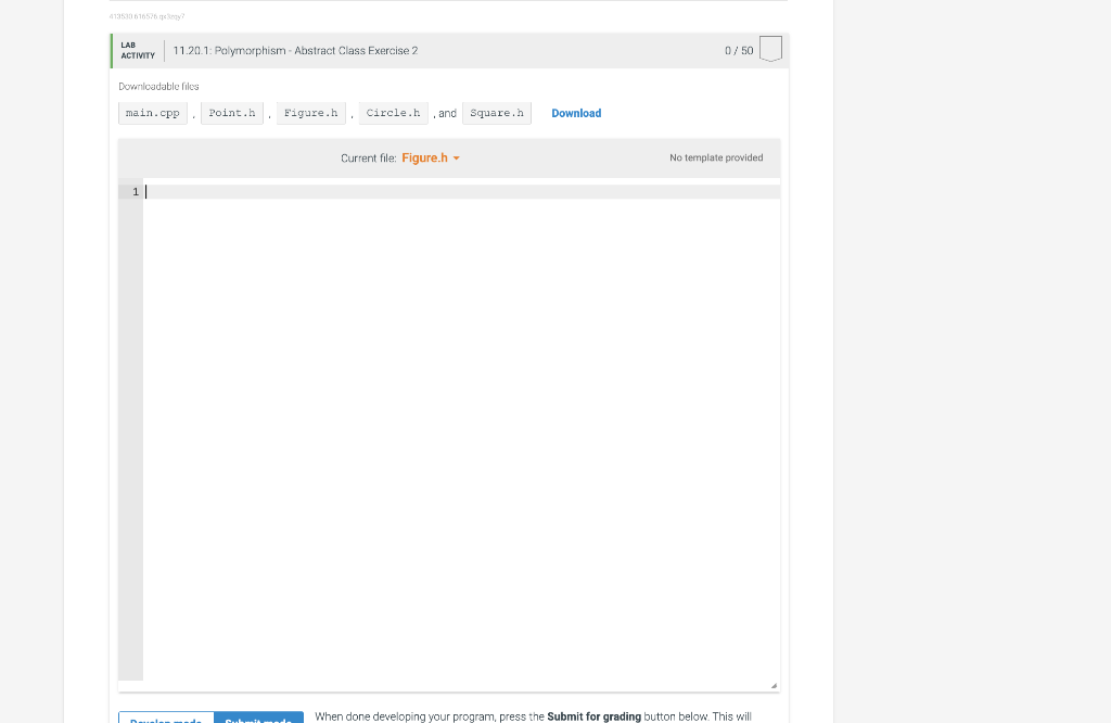 Solved 11.20 Polymorphism - Abstract Class Exercise 2 Given | Chegg.com