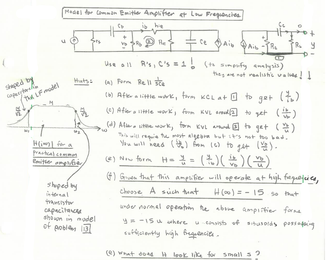 Model for Common Emitter Amplifier at Low Frequencies | Chegg.com