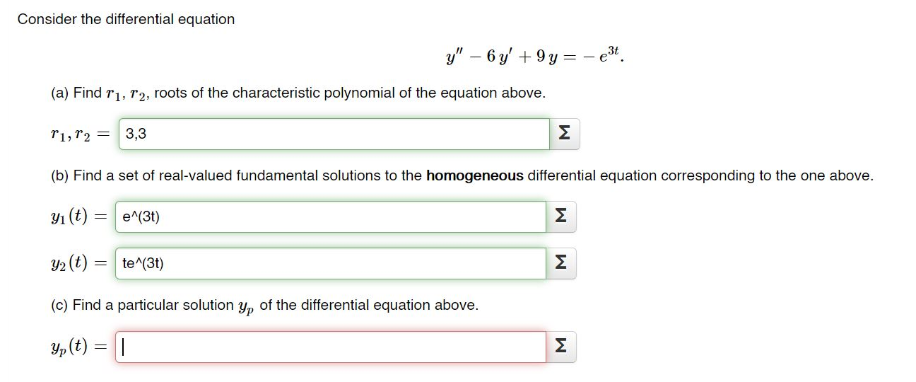 Solved Consider the differential equation y" – 6 y' +9y= - | Chegg.com