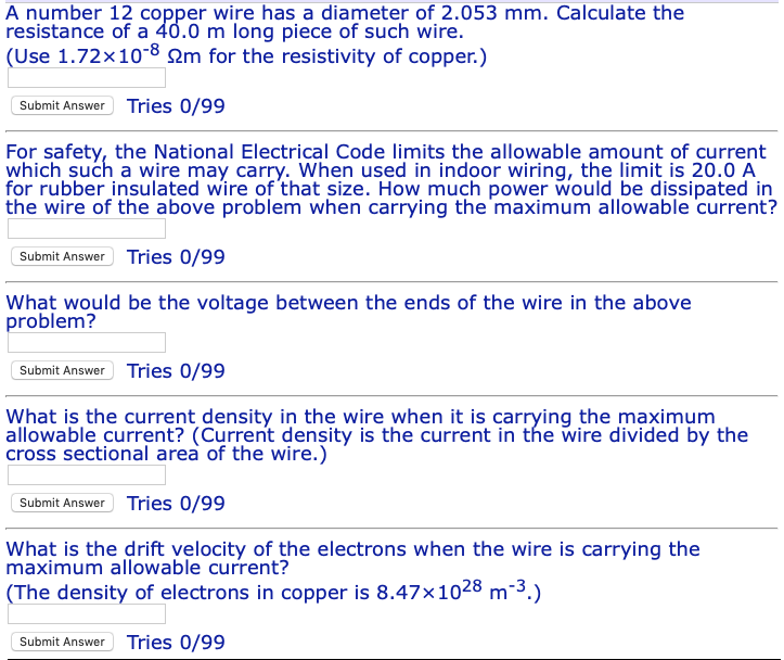 Solved A number 12 copper wire has a diameter of 2.053 mm. | Chegg.com