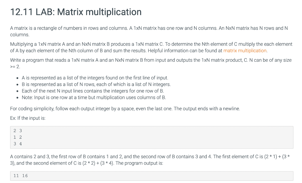 Solved A matrix is a rectangle of numbers in rows and | Chegg.com
