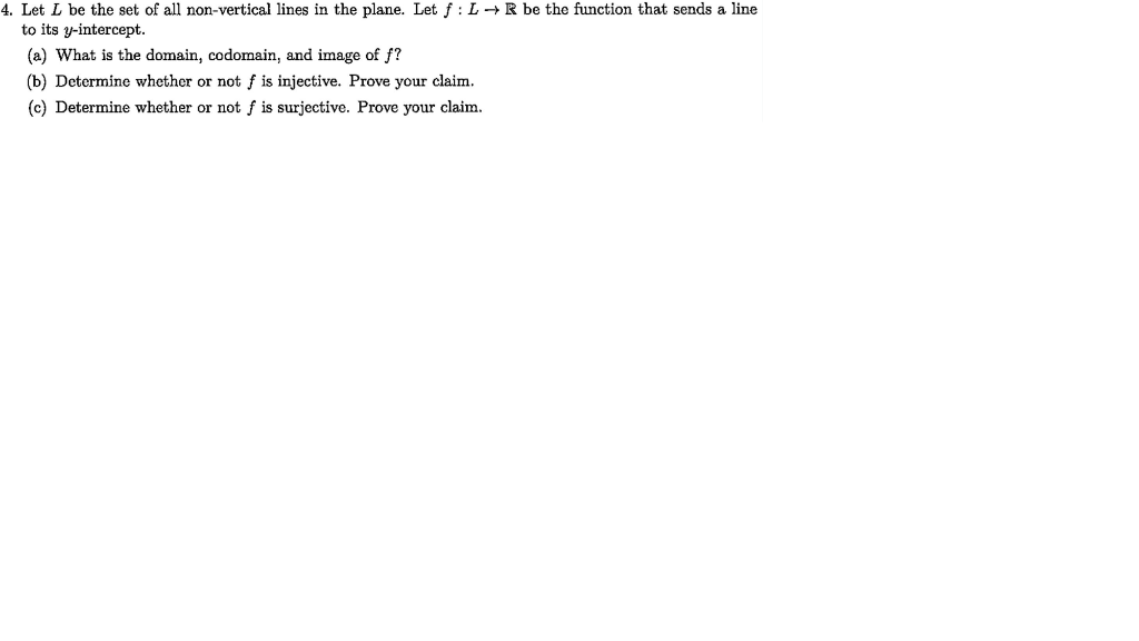 Solved 4. Let L be the set of all non-vertical lines in the | Chegg.com