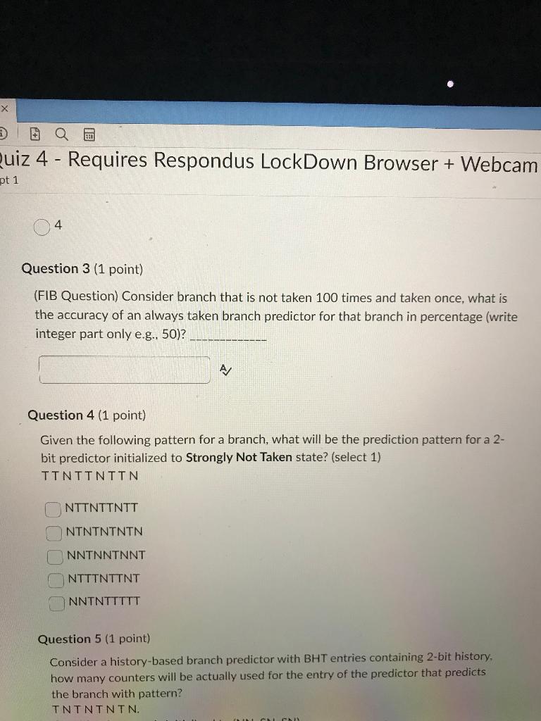 Solved (FIB Question) Consider branch that is not taken 100 | Chegg.com