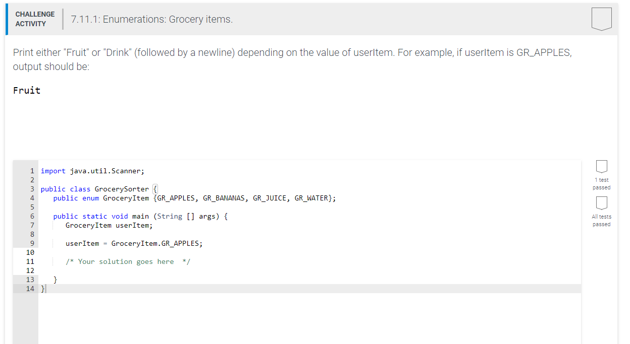 Solved Challenge Activity 7 11 1 Enumerations Grocery