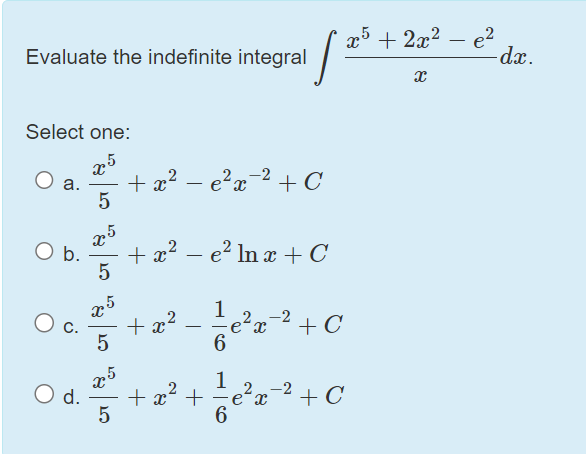 Solved Evaluate the indefinite integral | Chegg.com