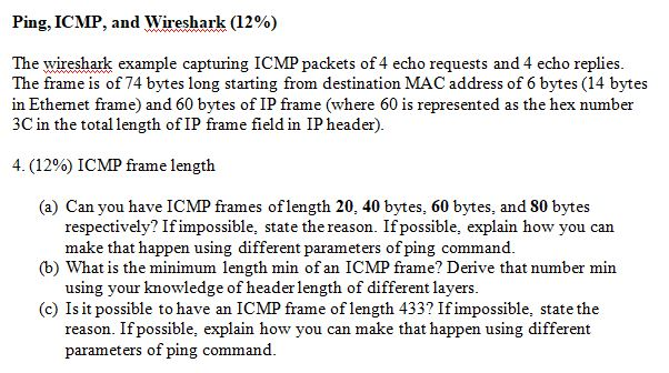 Ping, ICMP, and Wireshark (12%) The wireshark example | Chegg.com