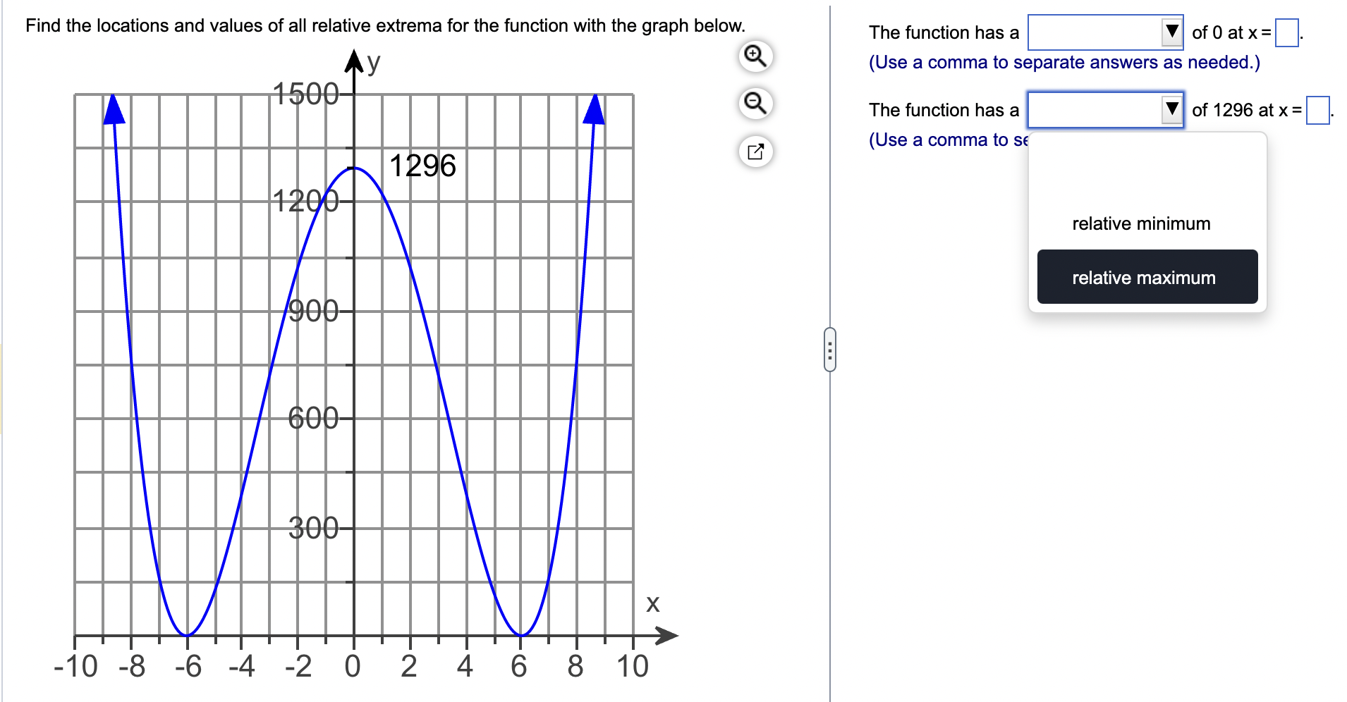 Solved Find the locations and values of all relative extrema | Chegg.com