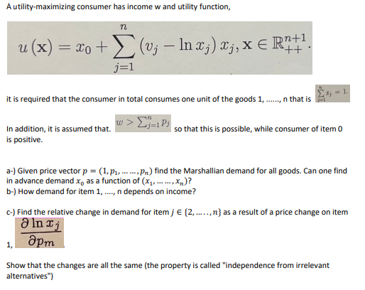 Solved A utility-maximizing consumer has income w and | Chegg.com