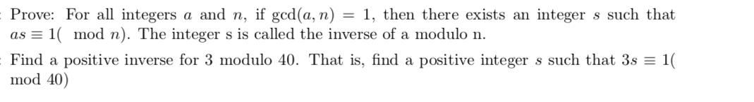 Solved Prove: For all integers a and n, if gcd(a, n) = 1, | Chegg.com