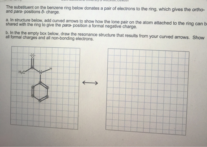 Solved The substituent on the benzene ring below donates a | Chegg.com