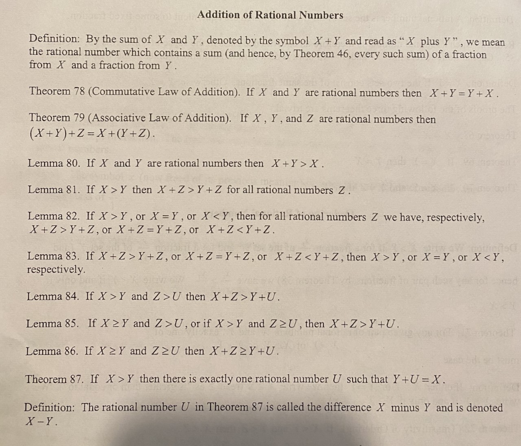 Solved Rational Numbers Definition: A rational number is the | Chegg.com